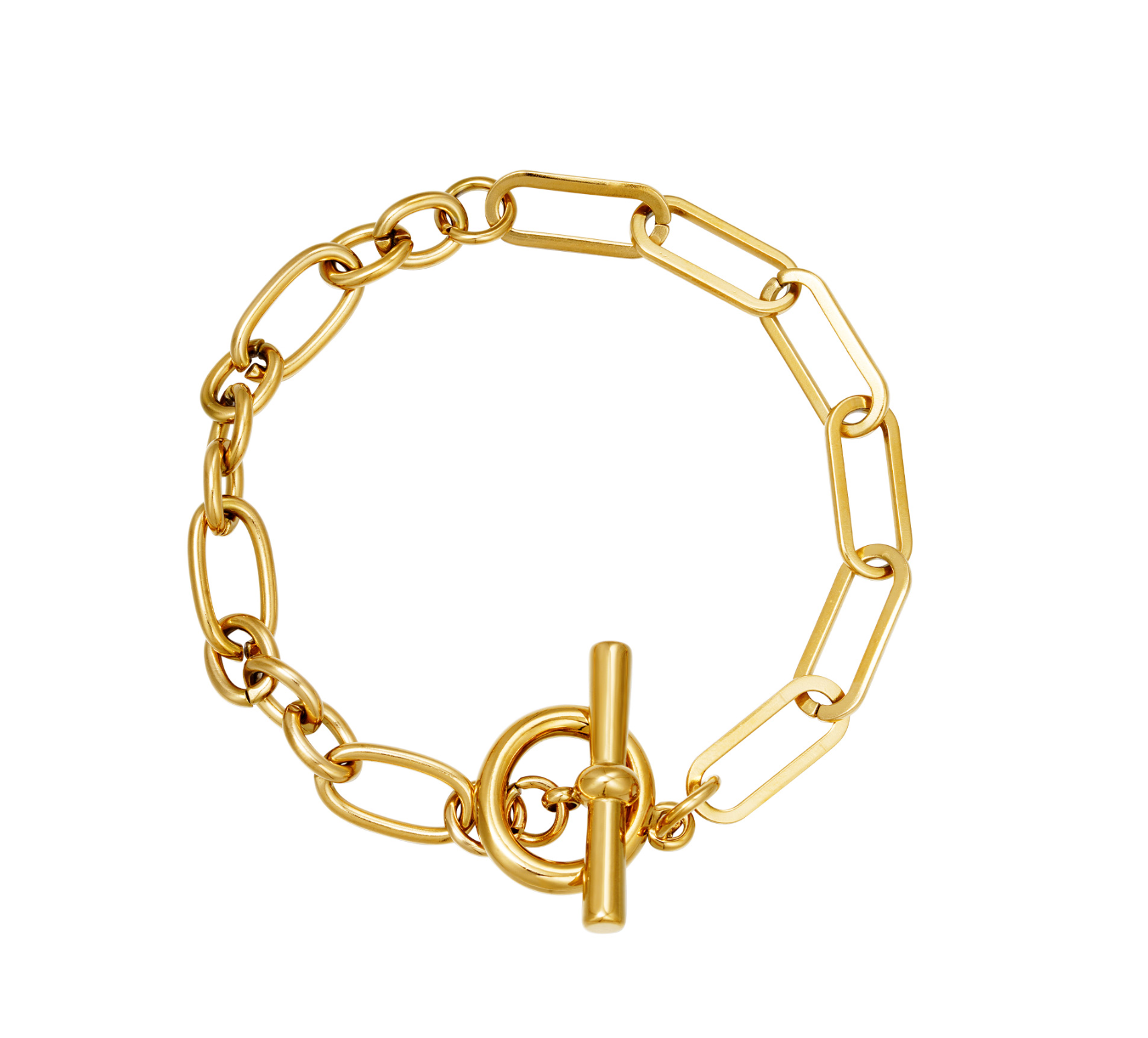 Stainless Steel Gouden Schakelarmband Lucky Lock – Pracht.nl